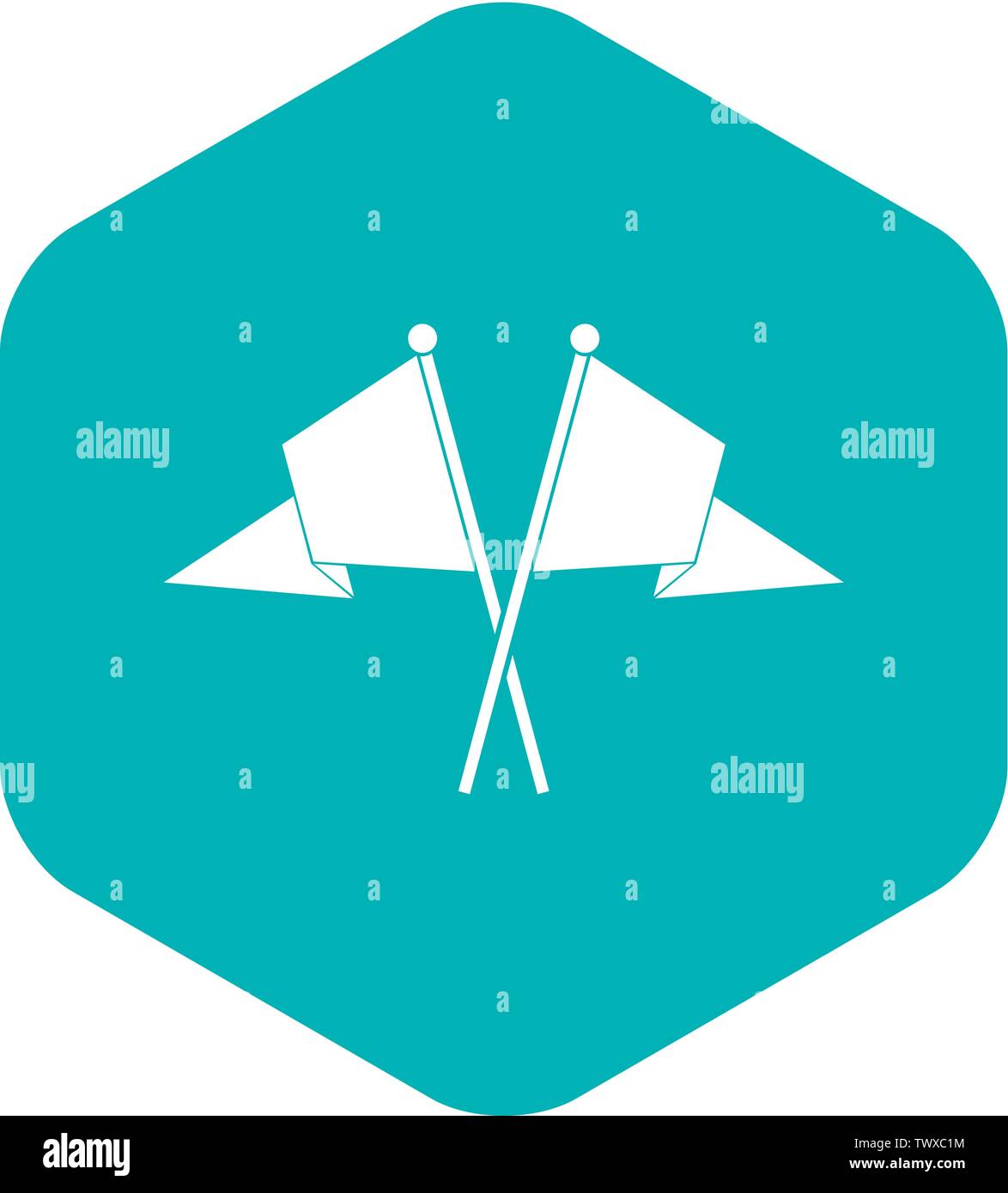 Two flags icon, simple style Stock Vector Image & Art - Alamy