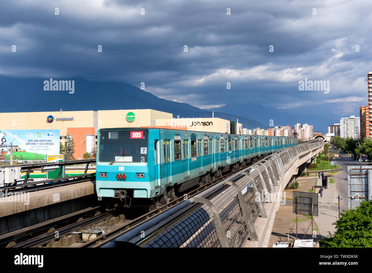 SANTIAGO, CHILE - OCTOBER 2015: An old NS74 Metro de Santiago train ...