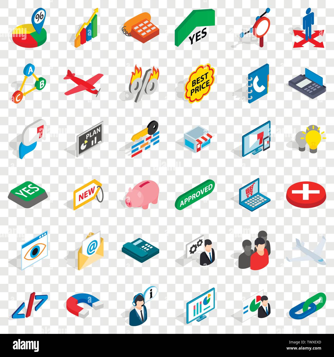 Trade icons set, isometric style Stock Vector Image & Art - Alamy