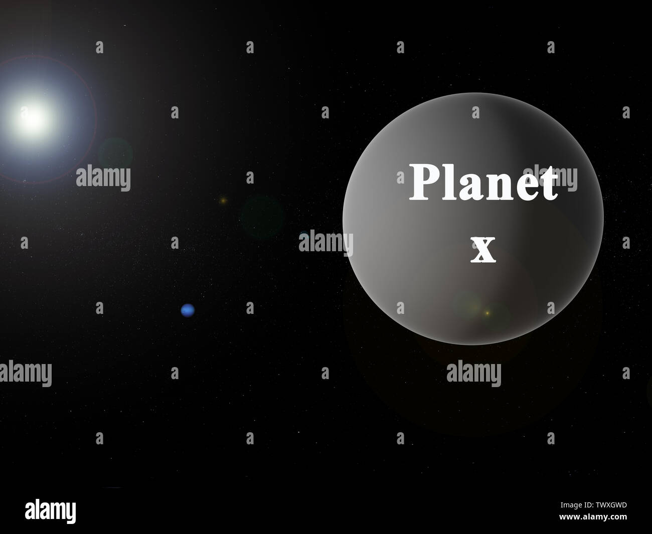 Artwork from Hypothetical Planet X in our solar system with neptune in ...