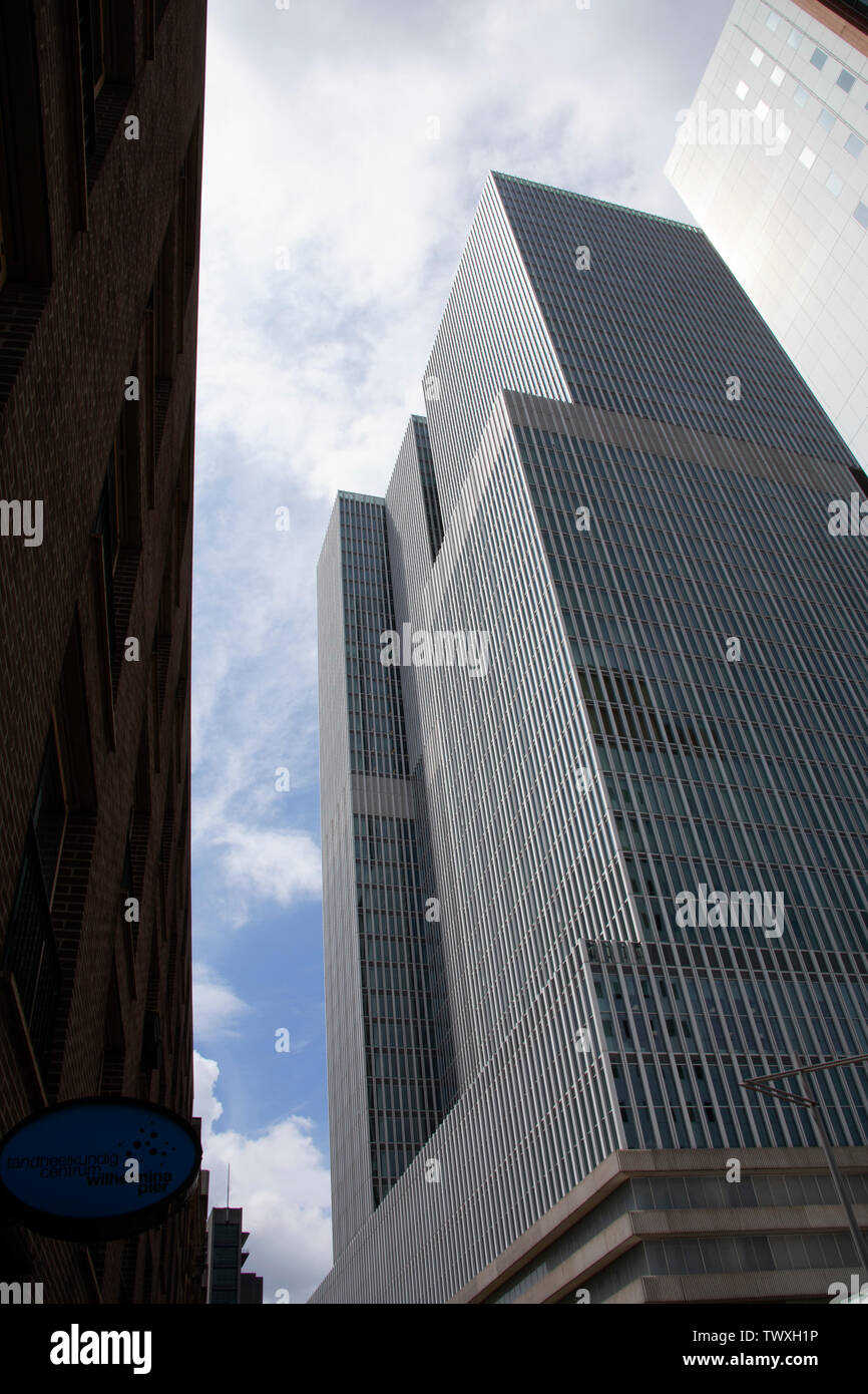 Side view of the De Rotterdam building, Rotterdam the Netherlands Stock ...