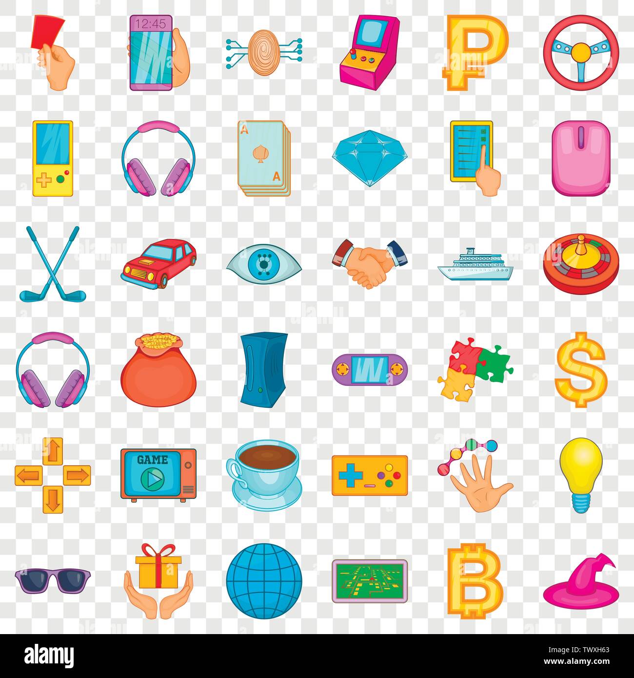 Luck icons set, cartoon style Stock Vector Image & Art - Alamy