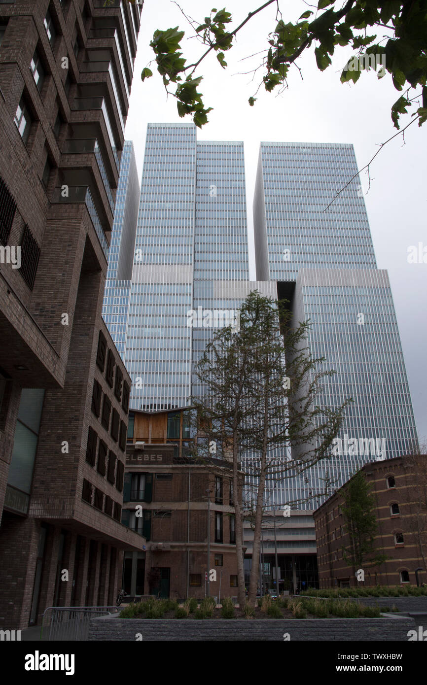 Side view of the De Rotterdam building, Rotterdam the Netherlands Stock ...