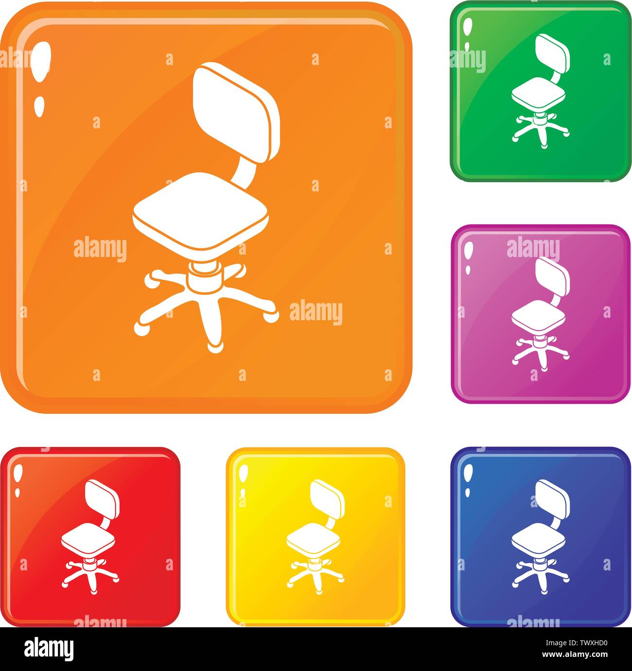 Small wheel chair icons set vector color Stock Vector Image & Art - Alamy