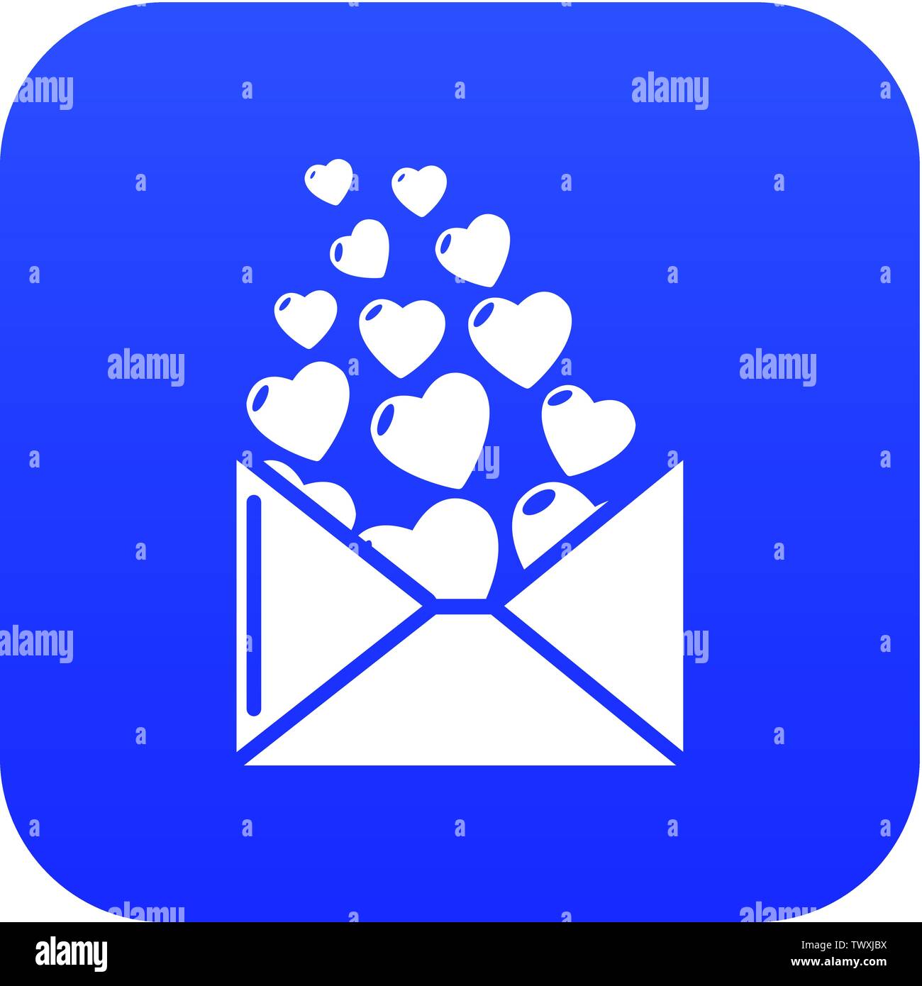 Heart letter icon blue vector Stock Vector Image & Art - Alamy