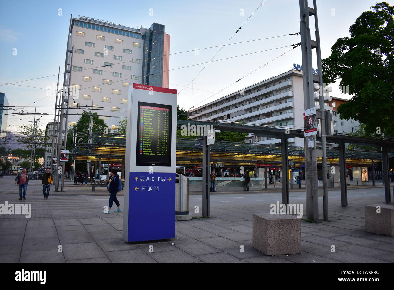 perspective photo taken outside the entrance of OBB train station in ...