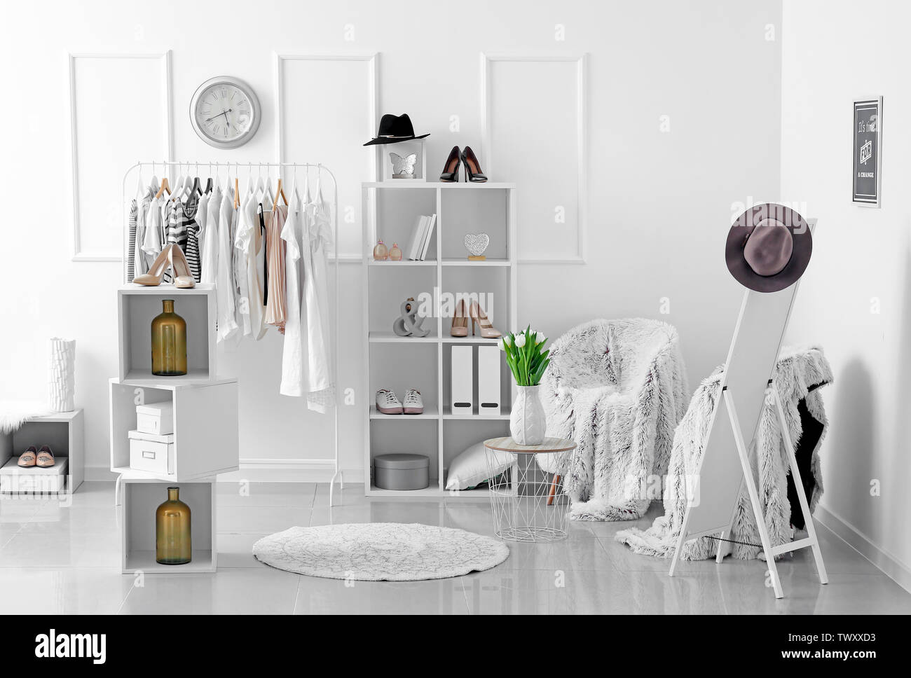 Stylish dressing table armchair hi-res stock photography and images - Alamy
