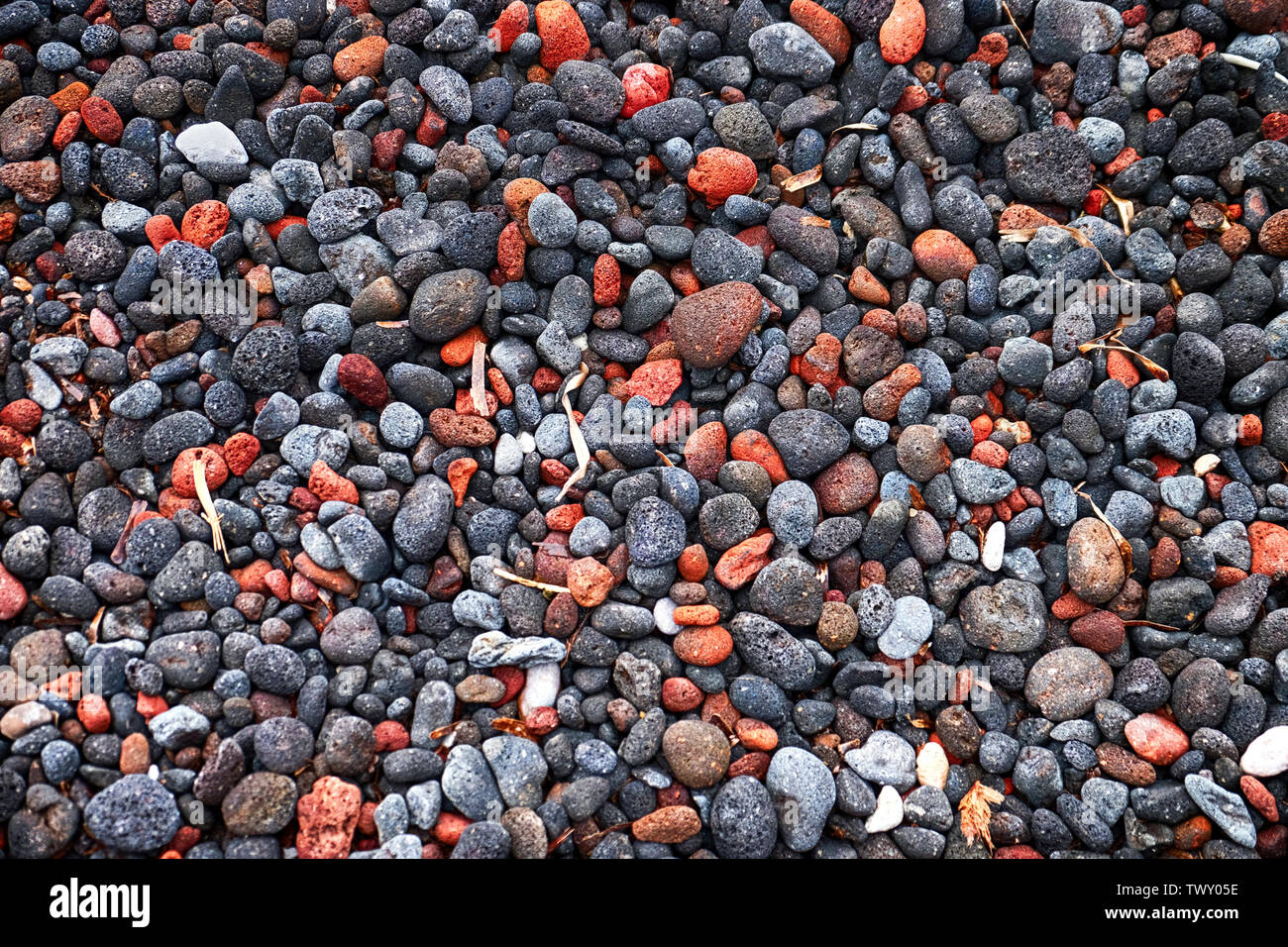 Pebbles on sea beach, top view Stock Photo - Alamy