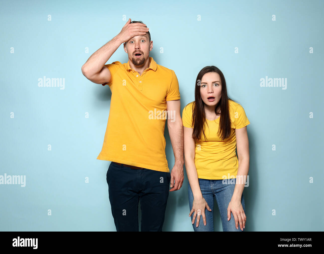Beautiful shocked young couple hi-res stock photography and images - Alamy