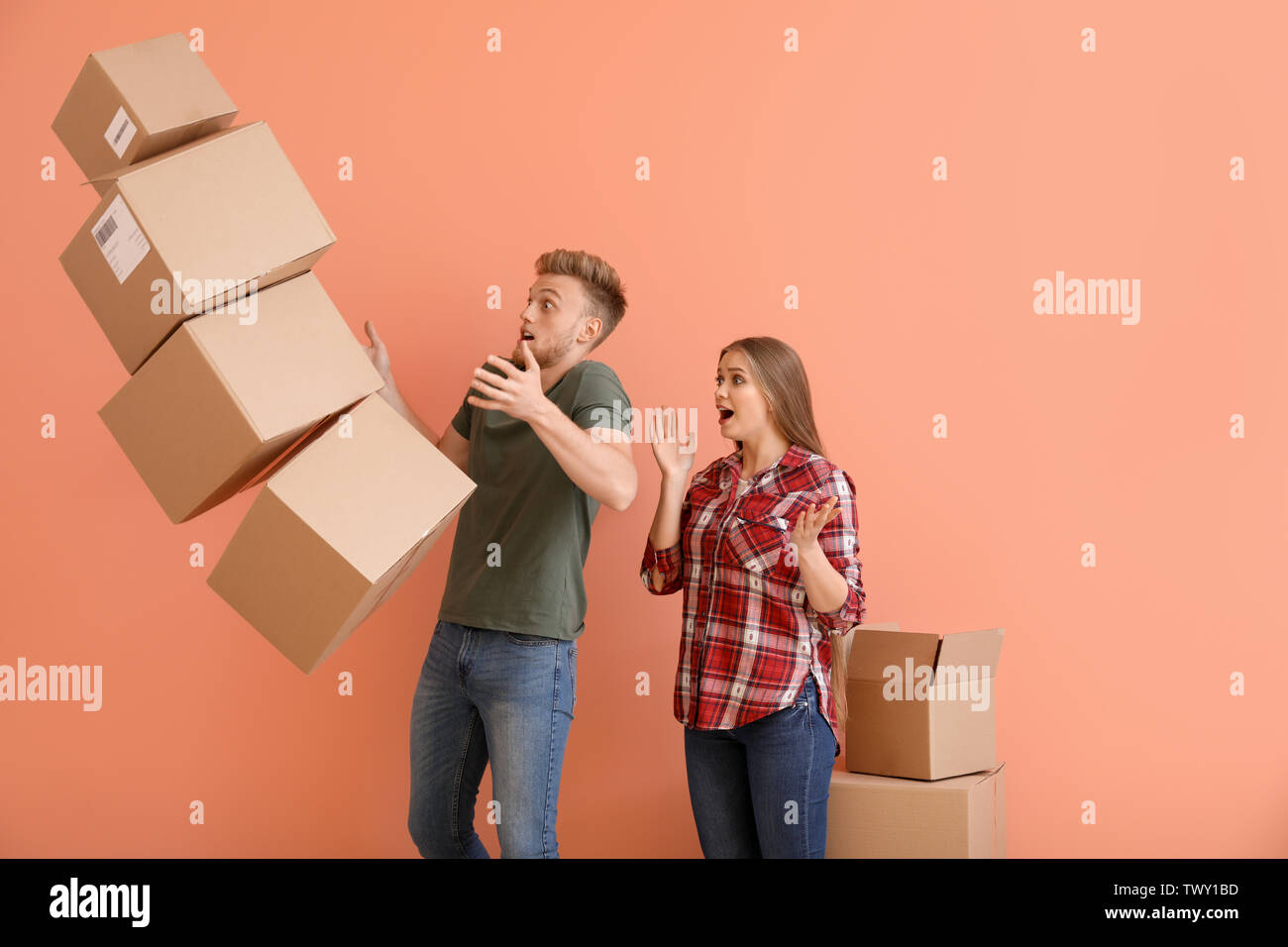 Dropping boxes hi-res stock photography and images - Alamy
