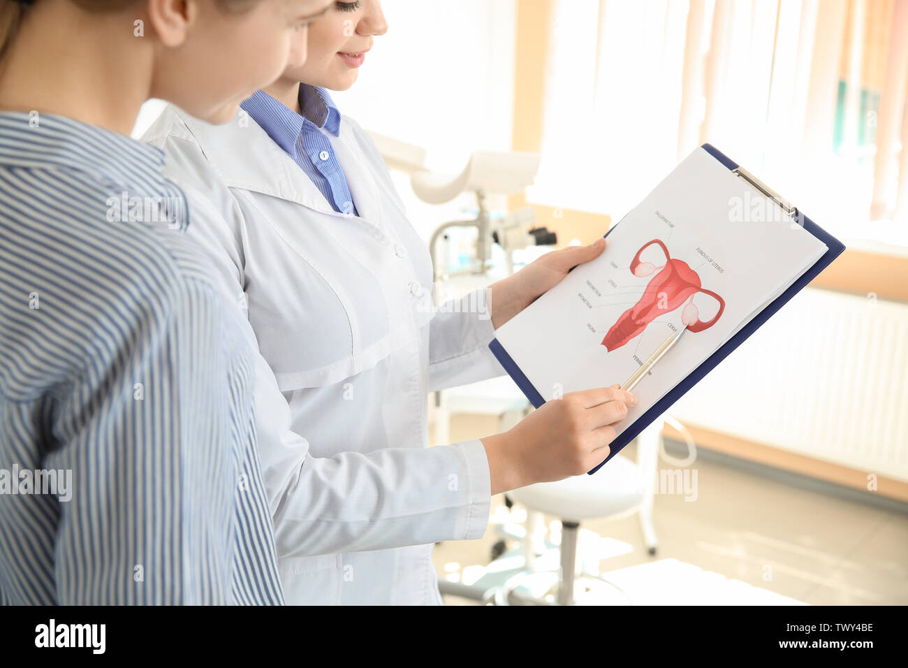 Female gynecologist working with patient in clinic Stock Photo - Alamy