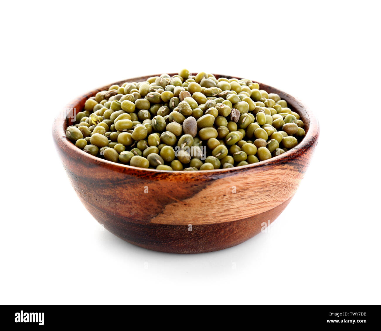 Raw mung beans on white background Stock Photo - Alamy