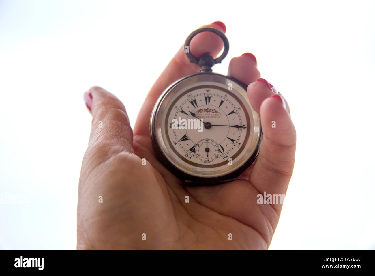 Close up hand holding timer hi-res stock photography and images - Alamy
