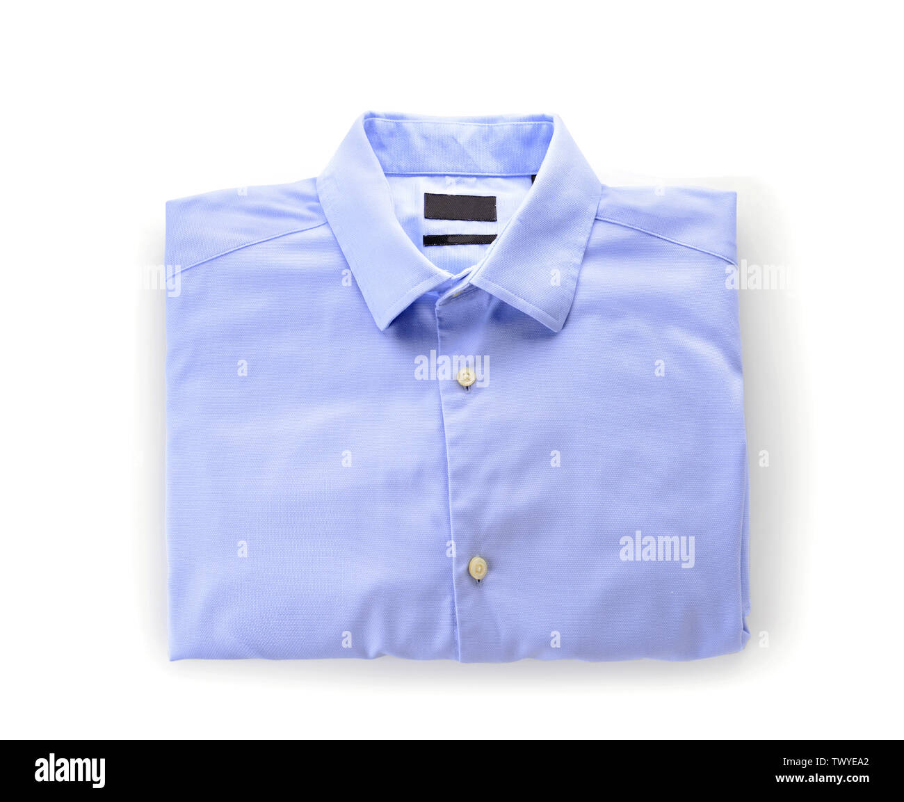 Shirt after dry-cleaning on white background Stock Photo - Alamy