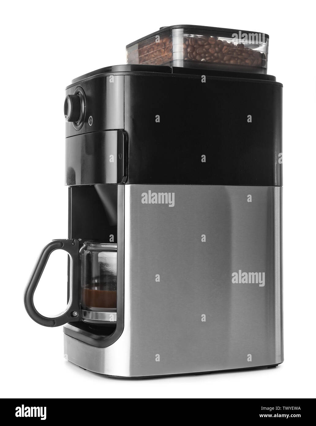 Modern coffee machine on white background Stock Photo - Alamy