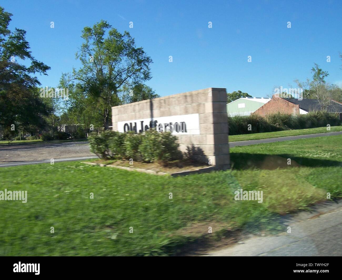 Sign to the entrance of old jefferson hi-res stock photography and ...