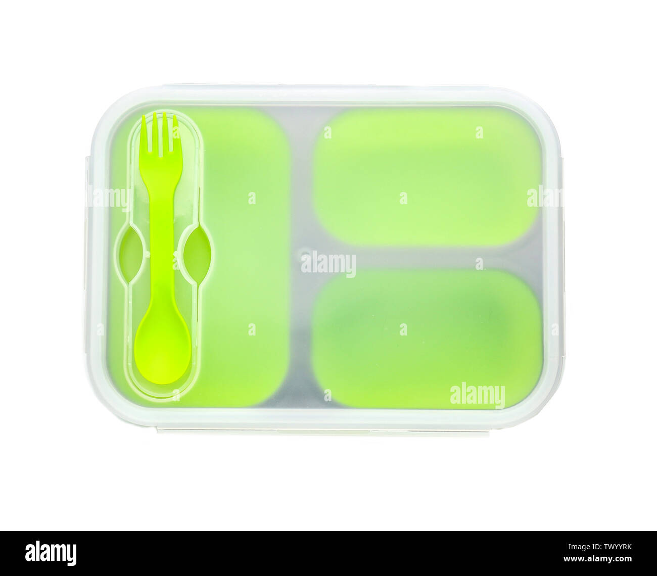 Plastic lunch box on white background Stock Photo - Alamy