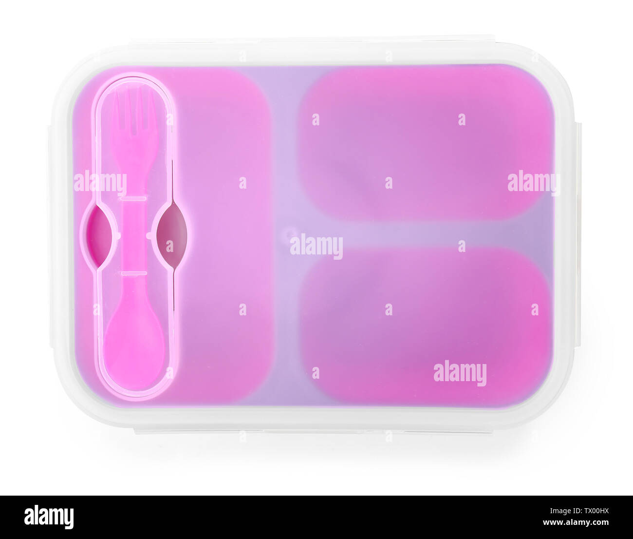 Empty school lunch box on white background Stock Photo - Alamy