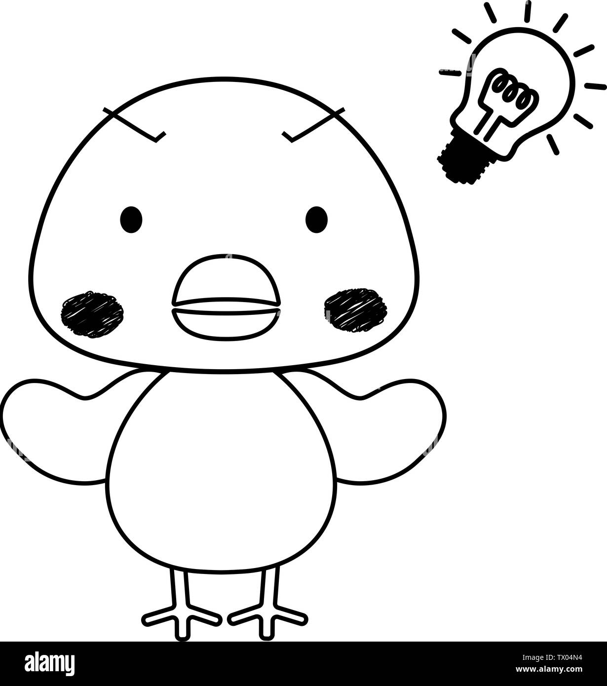This is a full-length illustration of the cute chick character Stock ...
