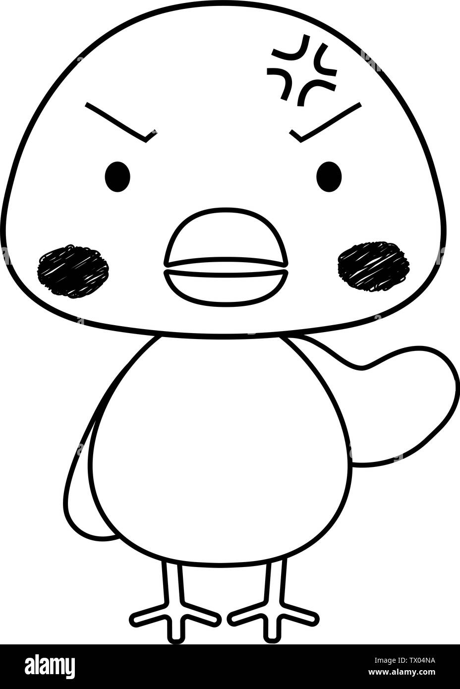 This is a full-length illustration of the cute chick character Stock ...