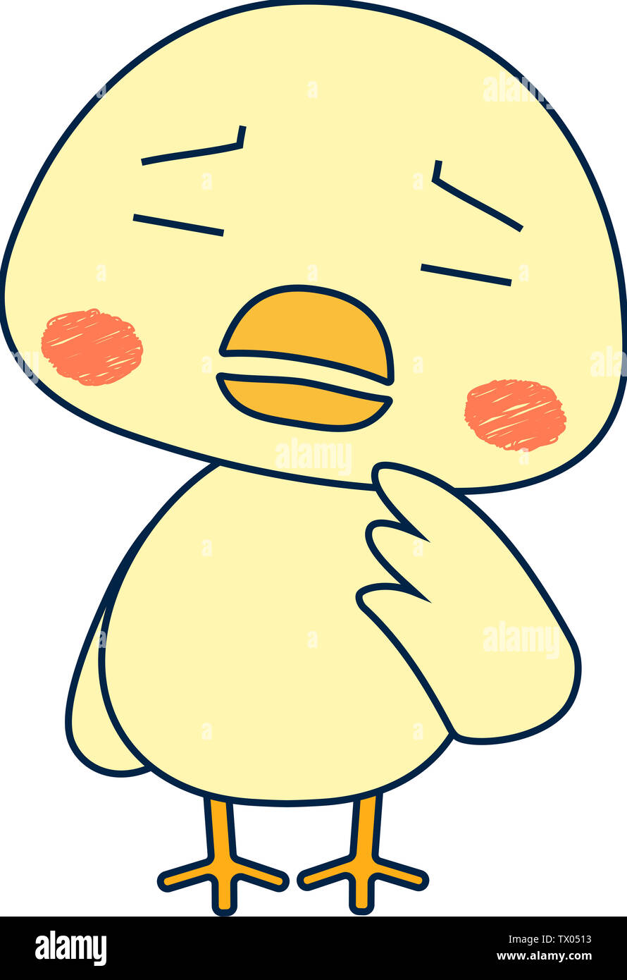 This is a full-length illustration of the cute chick character Stock ...