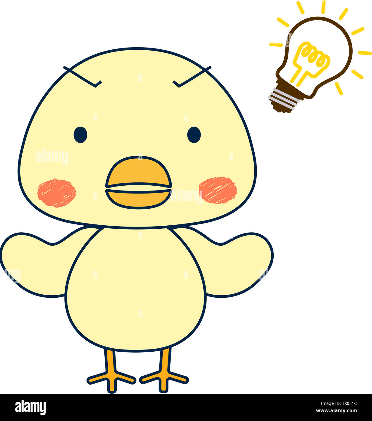 This is a full-length illustration of the cute chick character Stock ...