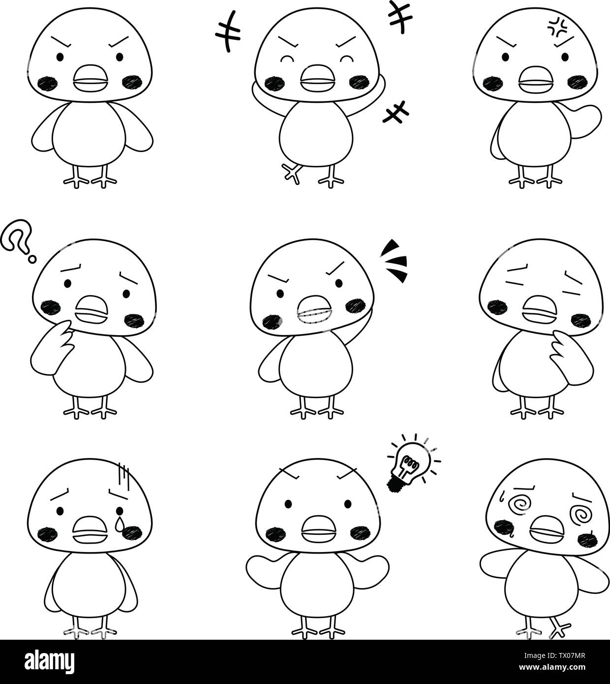 This is a full-length illustration of the cute chick character Stock ...