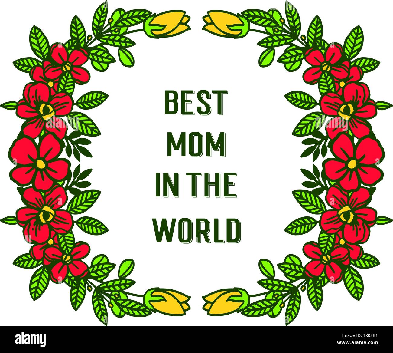 Vector illustration decor of card best mom with pattern art of colorful ...