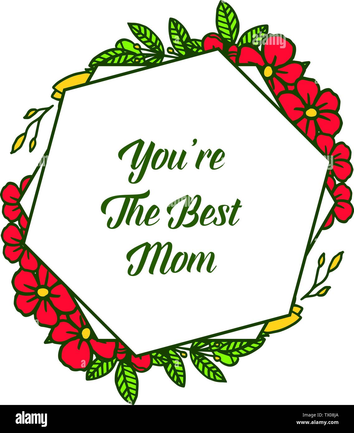Vector illustration poster best mom with various ornate of colorful ...