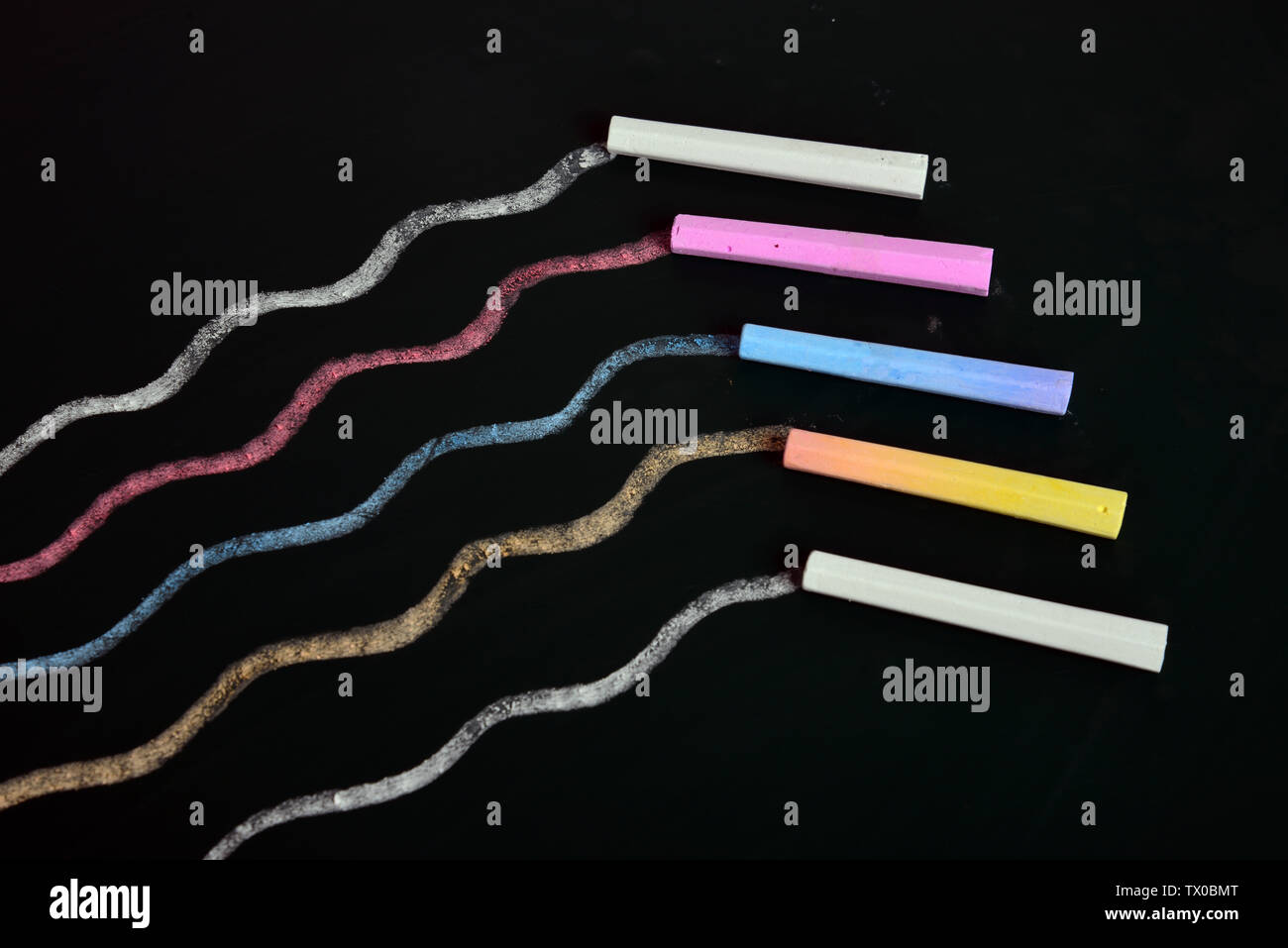 Color hand-drawn lines and chalk Stock Photo - Alamy