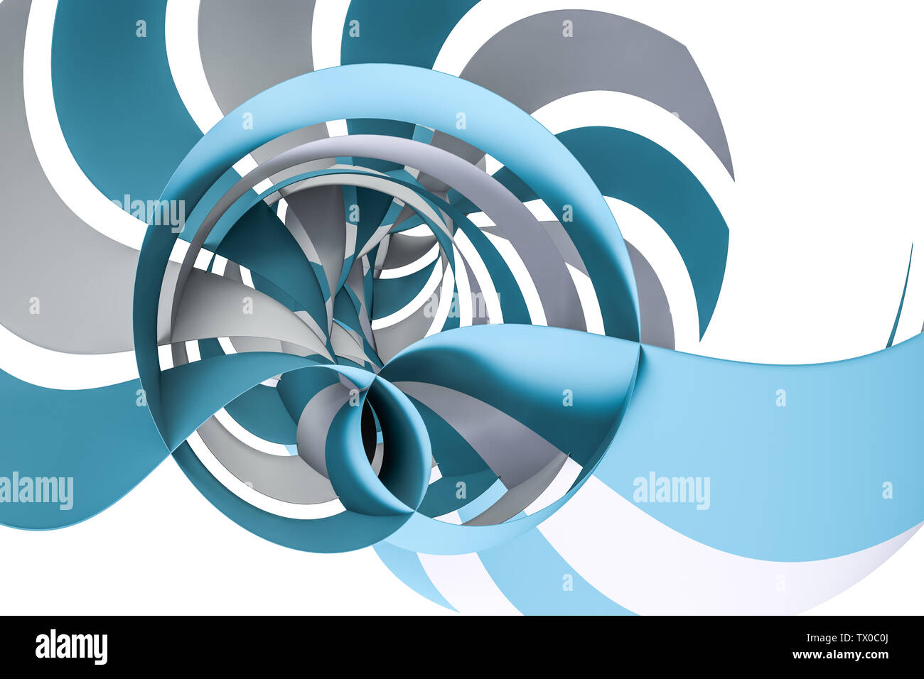 Three-dimensional rendering, blue-and-white flow background Stock Photo ...