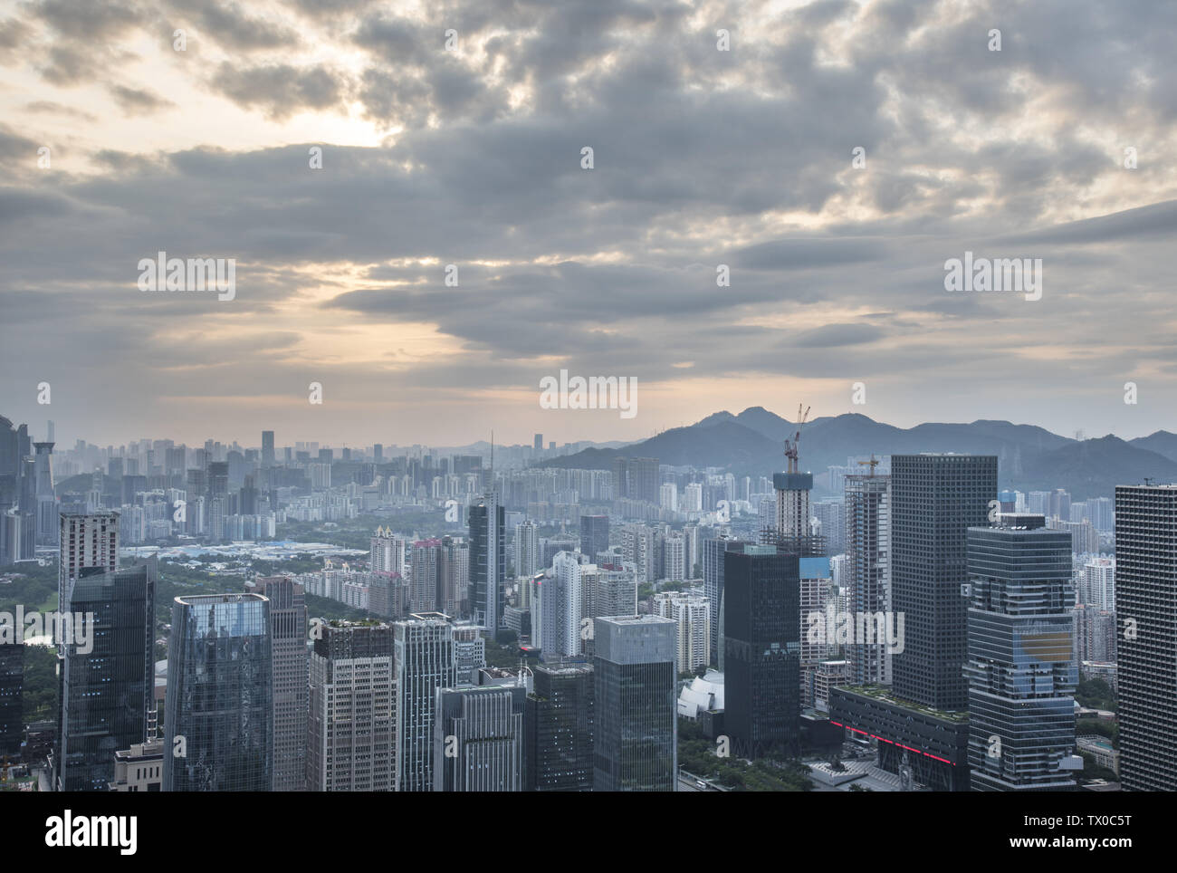 Chinese city skyline complex high-rise building building panoramic ...