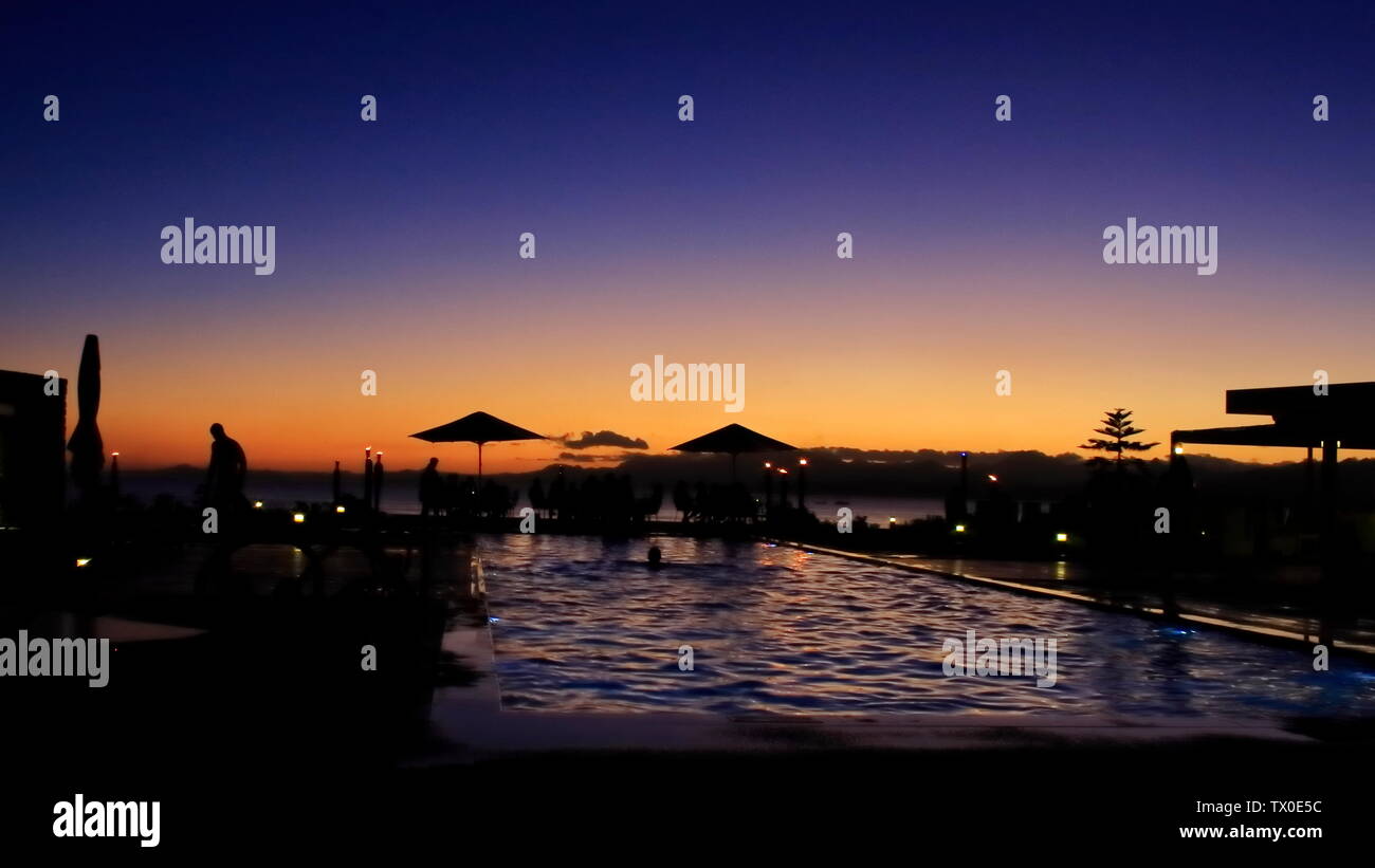 Sunset view from hotel deck in Suva, Fiji Stock Photo - Alamy