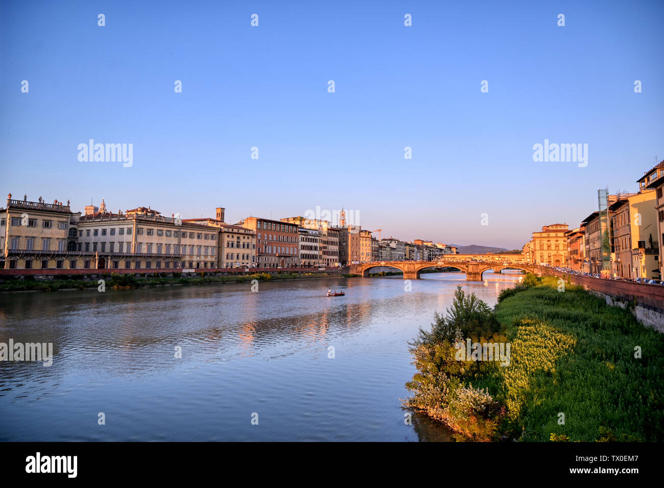 June 6, 2019 - Florence, Italy - A view of Florence, along the Arno ...