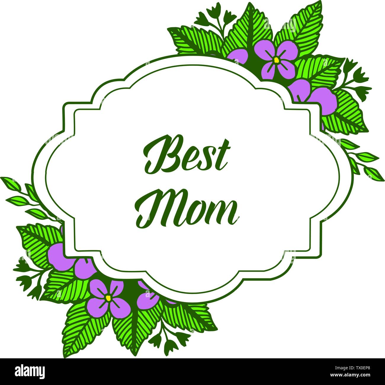Vector illustration various texture purple flower frame for writing ...