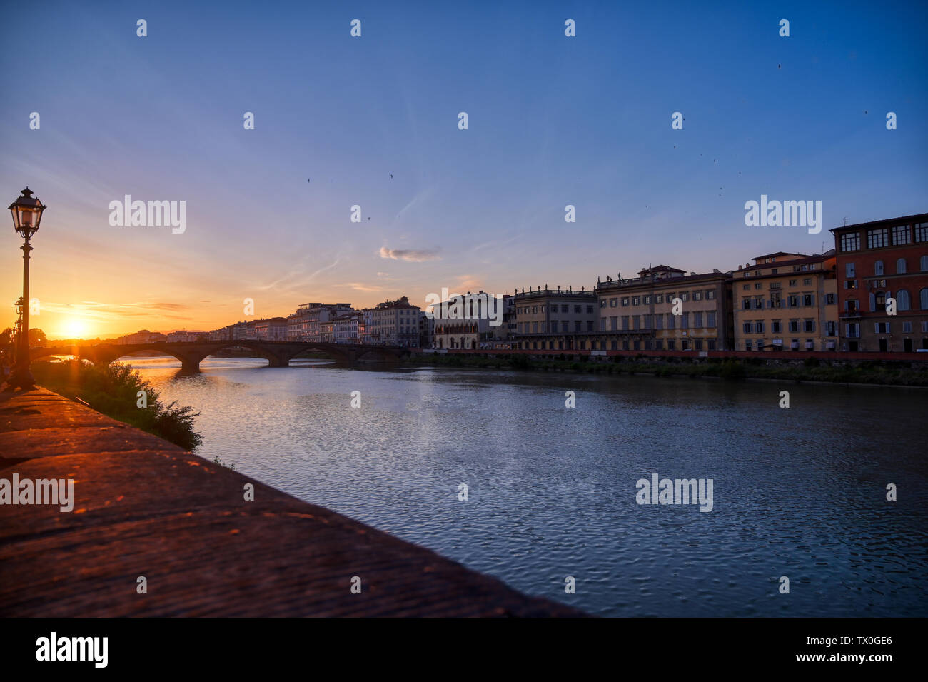 Florence, along the Arno River, in the Tuscany region of Italy Stock ...