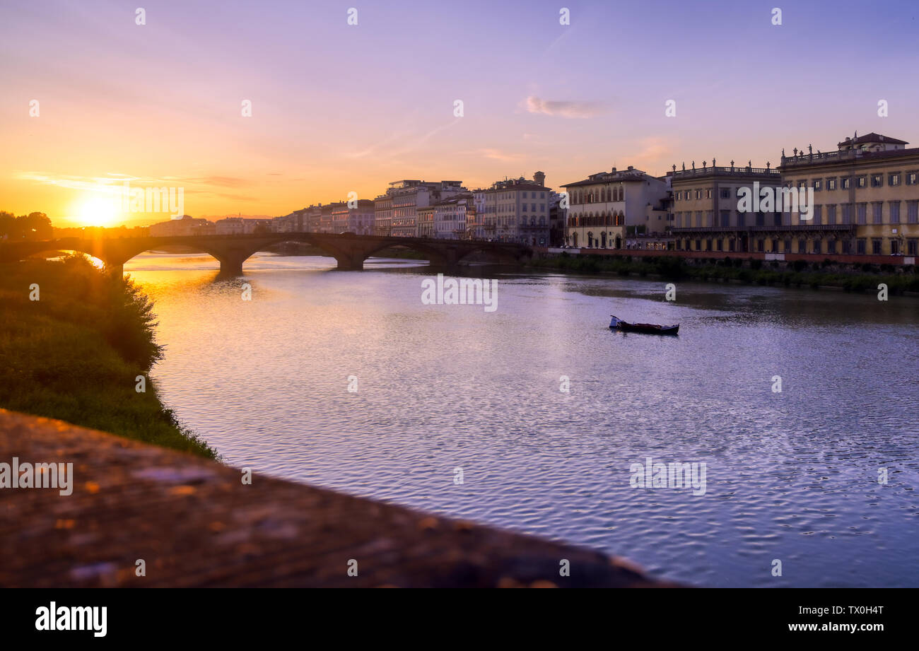 Florence, along the Arno River, in the Tuscany region of Italy Stock ...