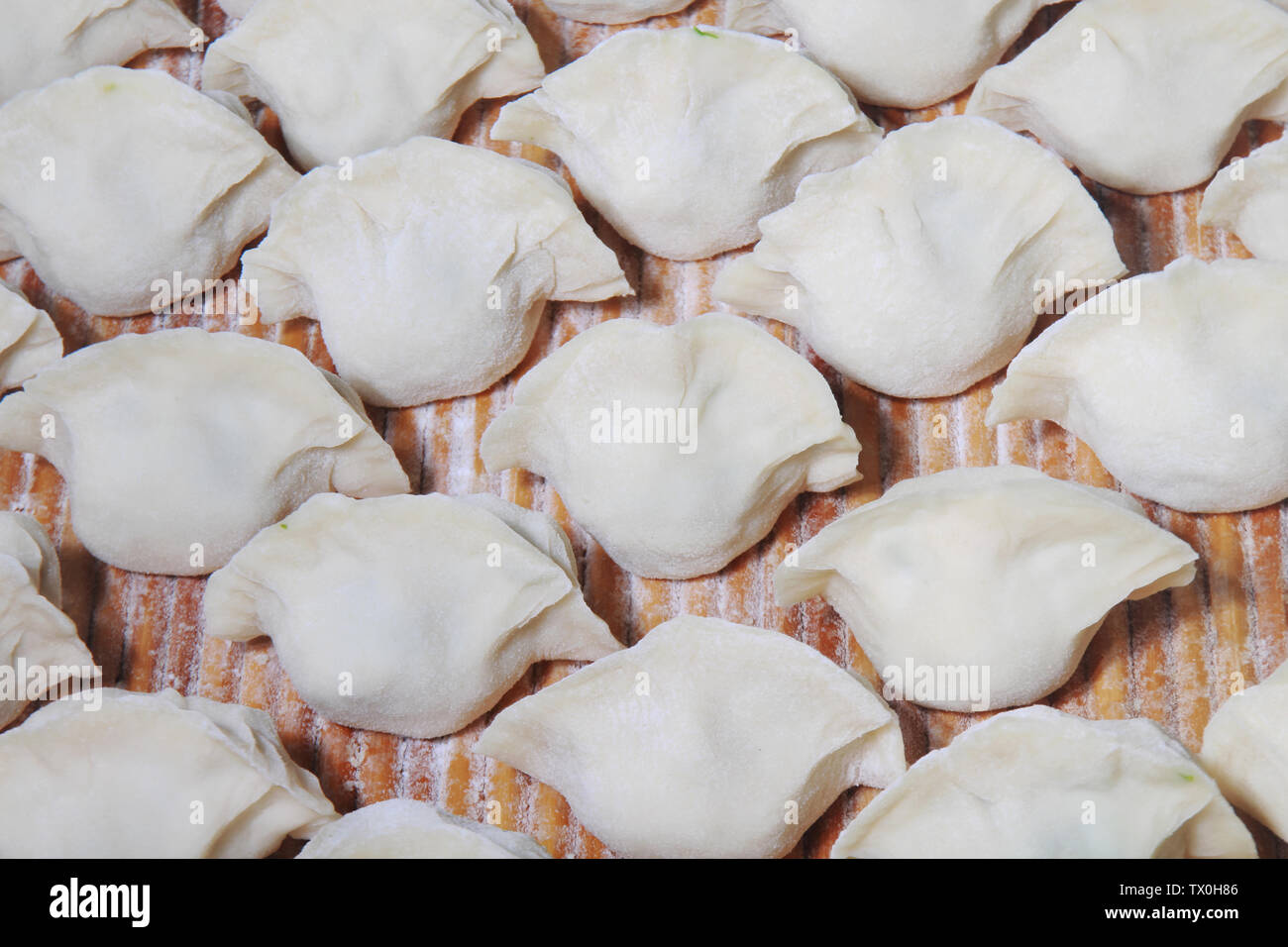 Chinese dumplings making process Stock Photo - Alamy