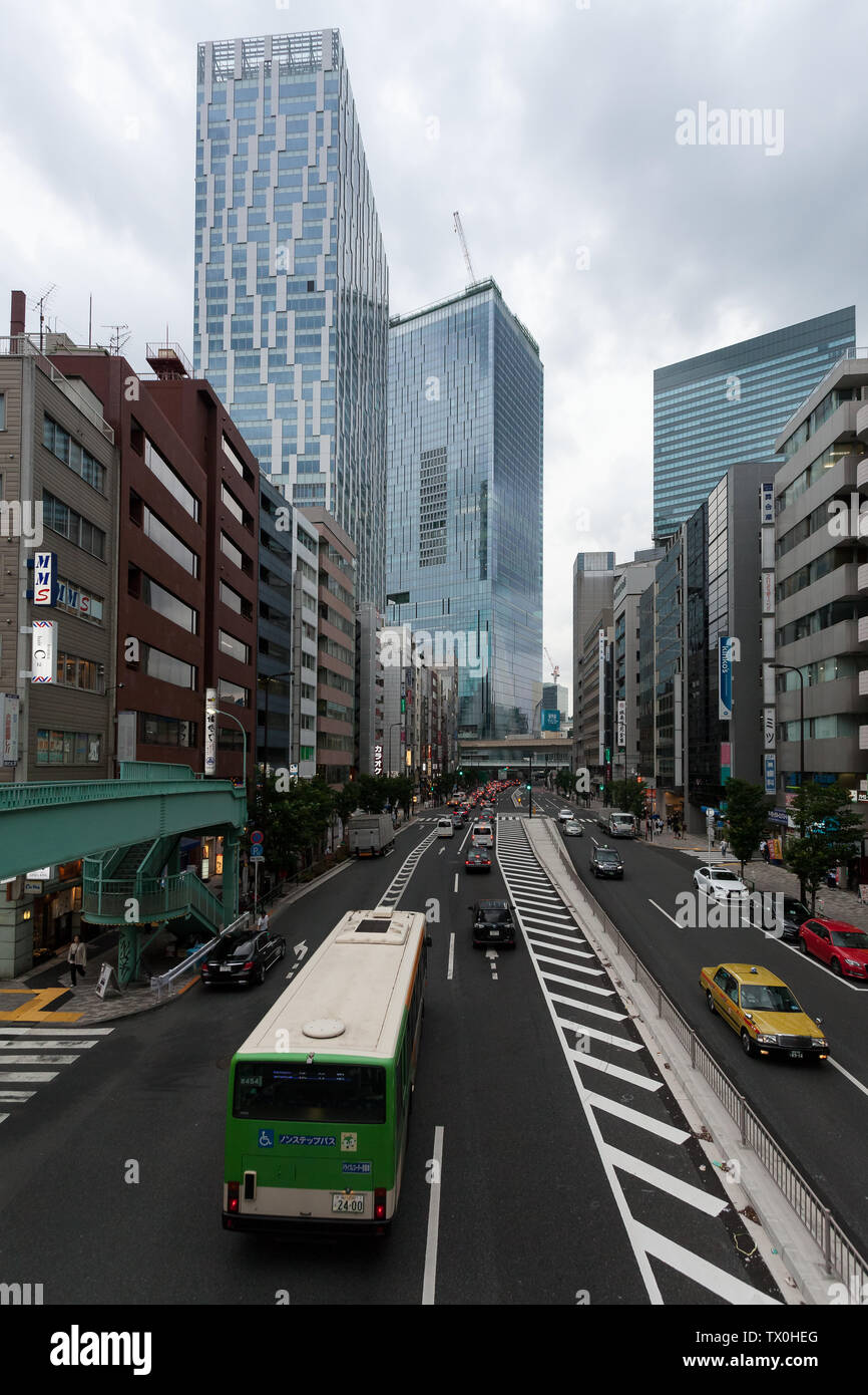 Shibuya Stream and Shibuya Scramble Crossing tower complexes rise over ...