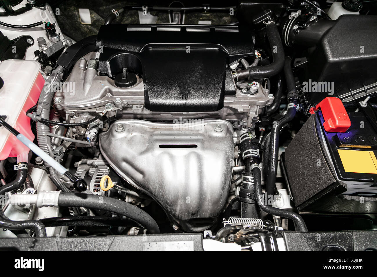 close-up of the engine, front view. Internal combustion engine, car ...