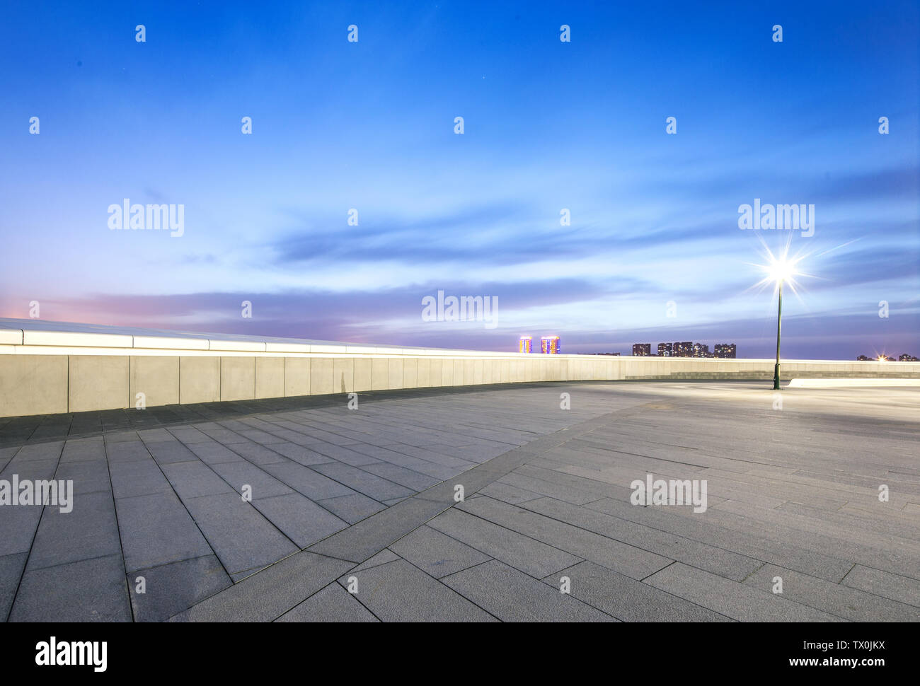 empty square with cityscape and skyline at sunrise in harbin Stock ...