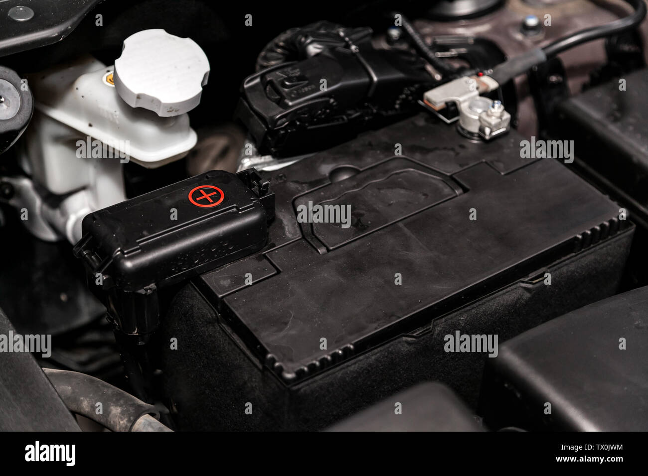 close-up of the engine, front view. Internal combustion engine, car ...