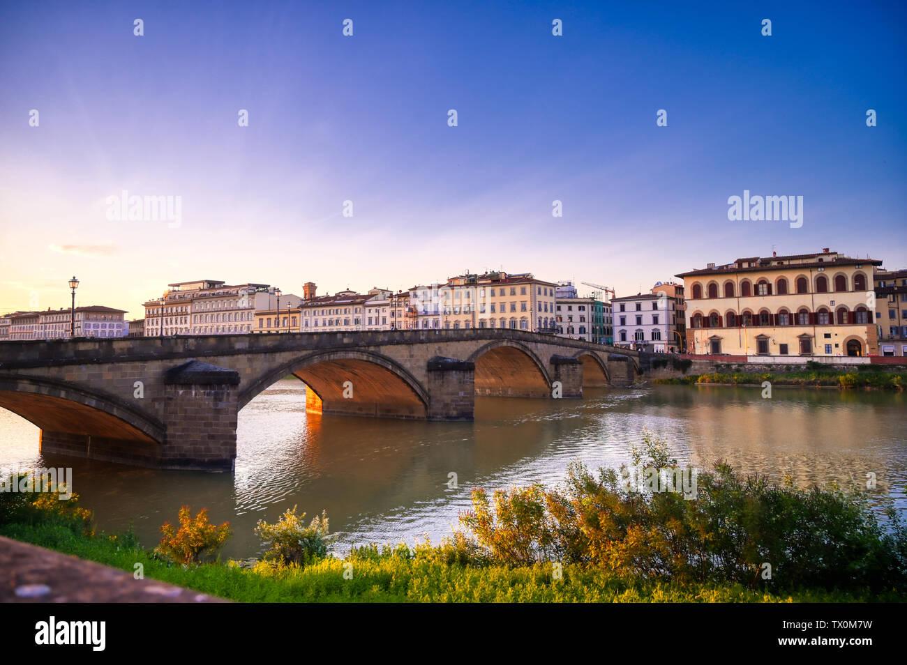 Florence, along the Arno River, in the Tuscany region of Italy Stock ...