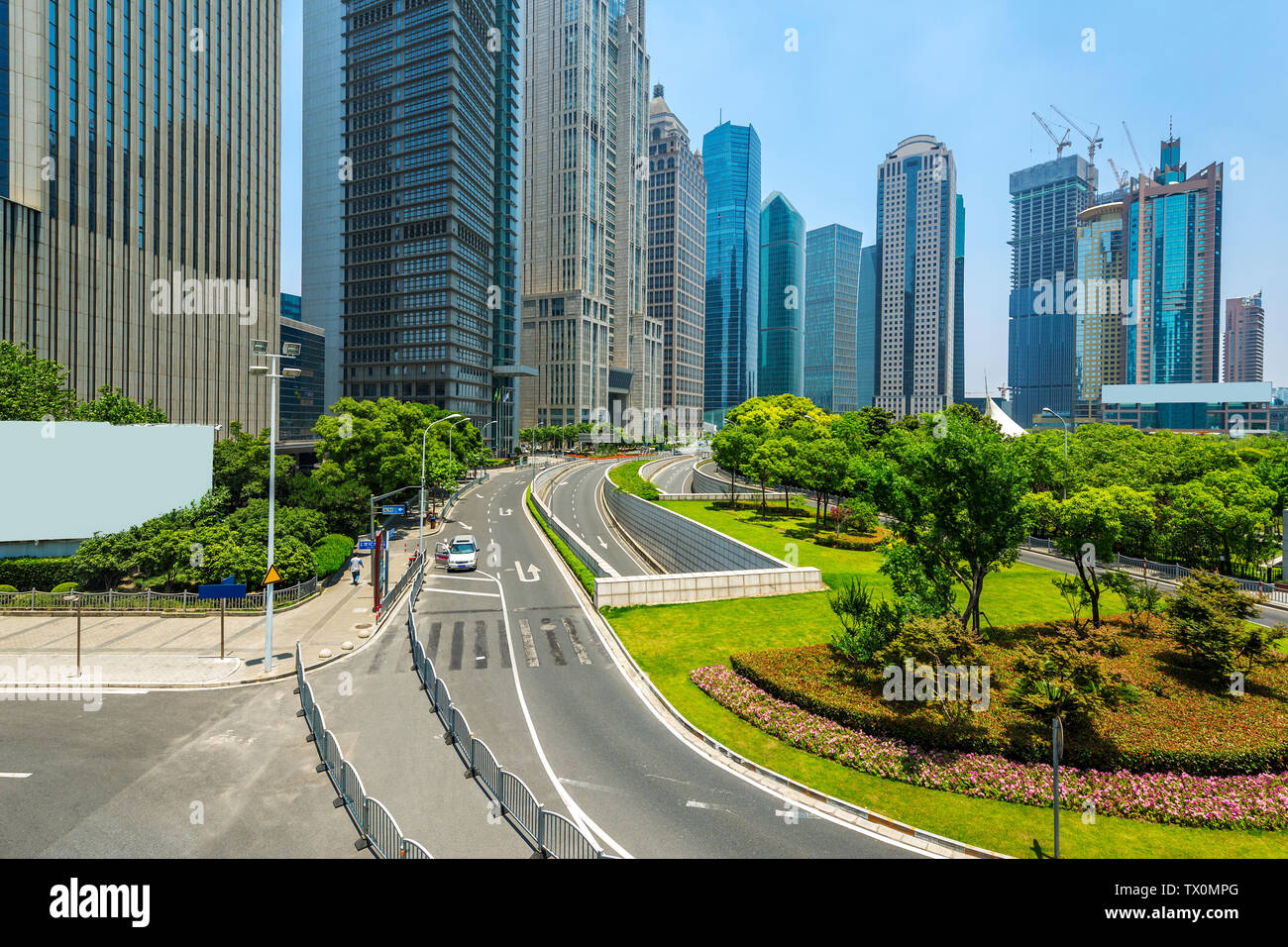 Modern and urban roads in city Stock Photo - Alamy
