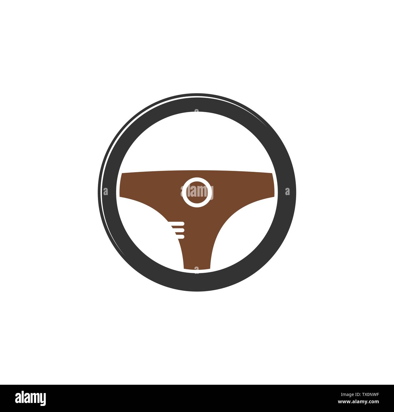 Steering wheel icon on background for graphic and web design. Simple ...