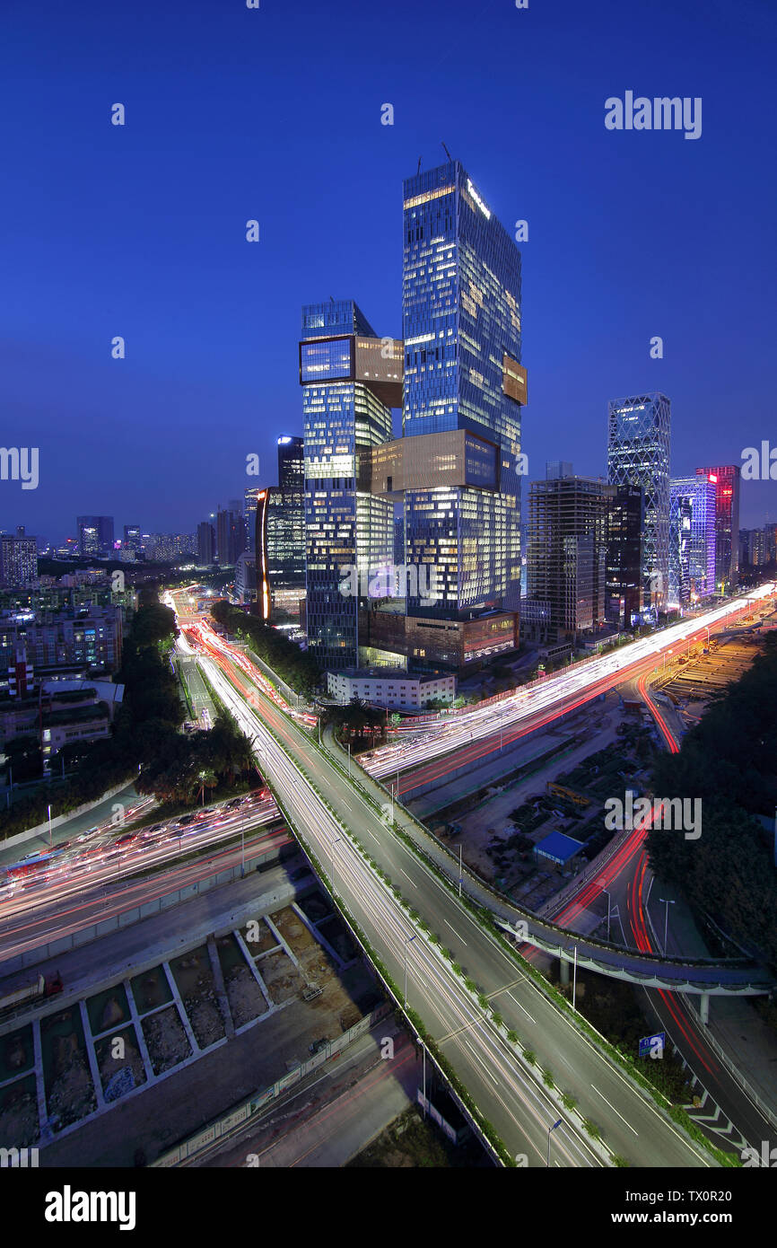 Night view of Binhai Building, Tencent, Shenzhen Stock Photo - Alamy