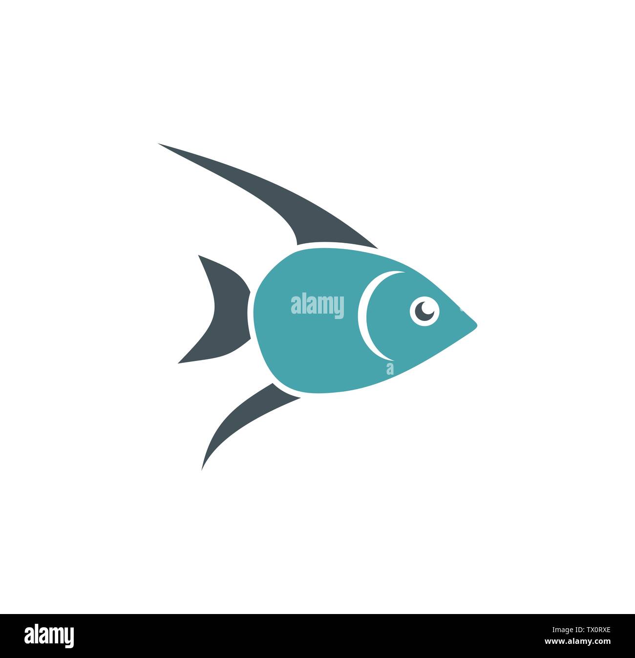 Fish related icon on background for graphic and web design. Simple ...
