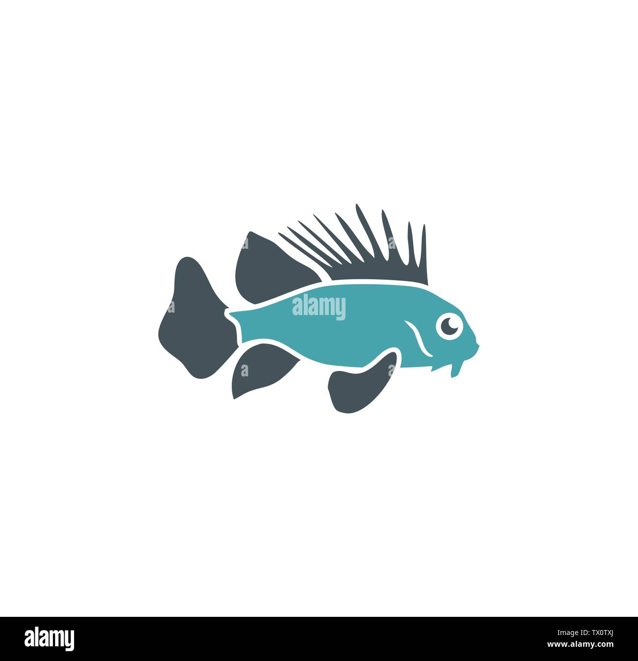 Fish related icon on background for graphic and web design. Simple ...