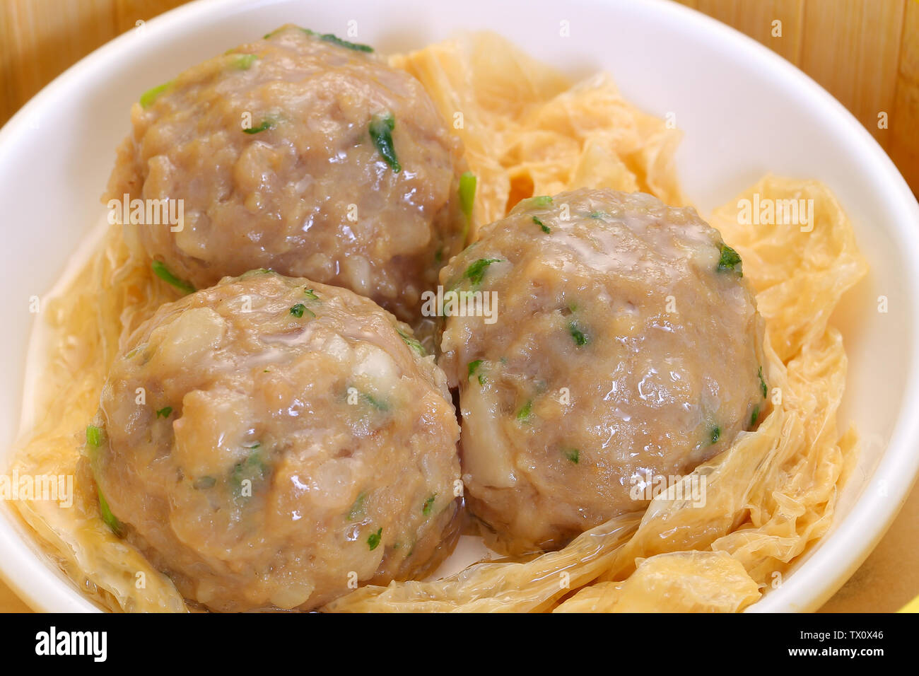 Fresh bamboo beef ball Stock Photo - Alamy