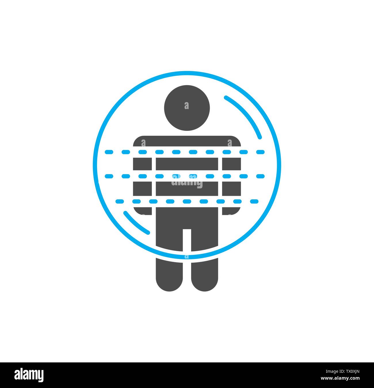 Body scan related icon on background for graphic and web design. Simple ...
